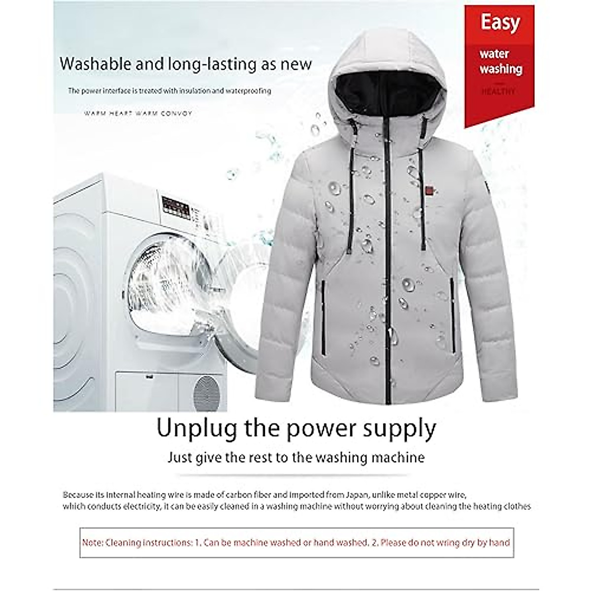 Muscularfit unisex Heated Jackets for Men Women Lightweight Lights-Out Design Soft Shell Electric Heating Coat Battery not Included heated jacket womens long Gray S
