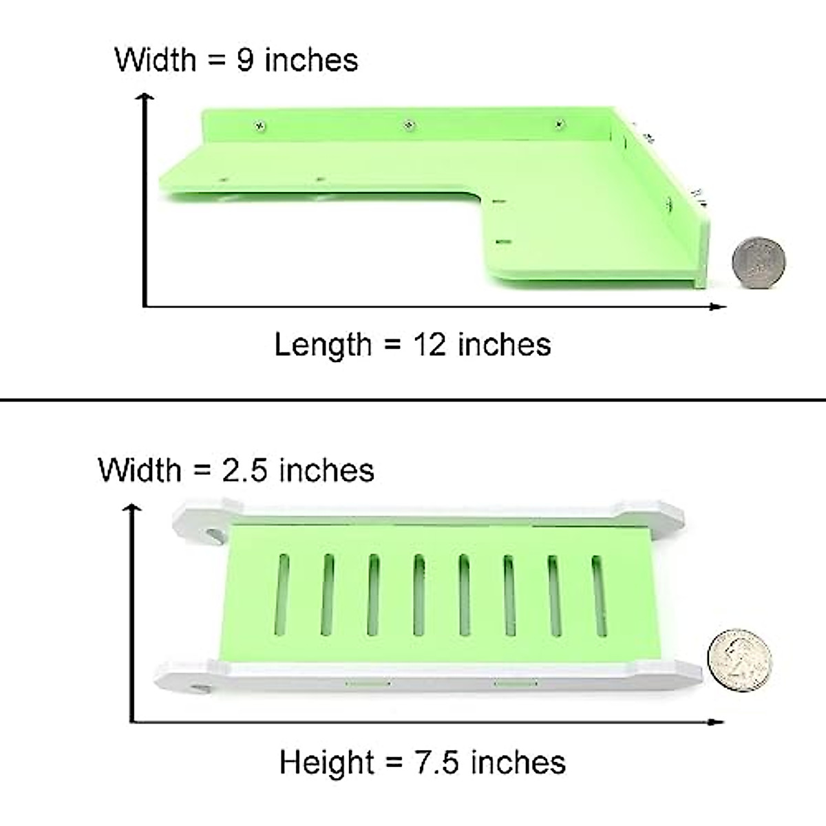 Alfie Pet - Kick Wood Ladder Platform for Mouse, Chinchilla, Rat, Gerbil and Dwarf Hamster - Color: Green