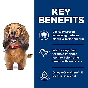 Hill's Science Diet Oral Care, Adult 1-6, Plaque & Tartar Buildup Support, Dry Dog Food, Chicken, Rice, & Barley, 28.5 lb Bag