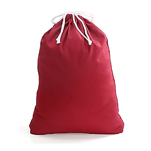 Augbunny 100% Cotton Canvas Travel Laundry Bag, 2-Pack (Large, Burgundy)