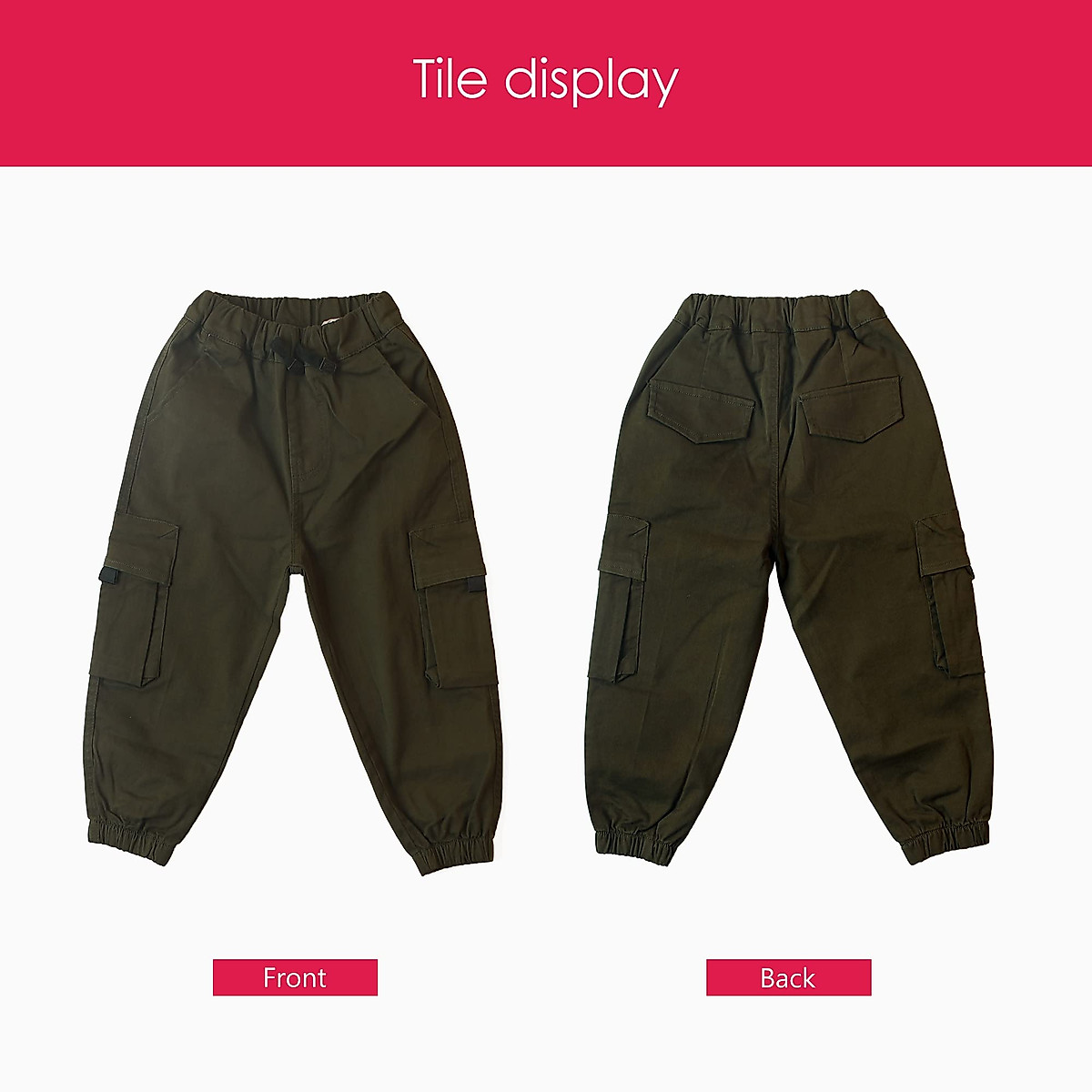 MINI PANDA Toddler Pants, Black Pants Toddler Boys or Girls, Little Boy Pants 2-Pieces (3T, Black,Green)