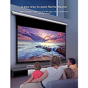 VIVIDSTORM-Deluxe Tensioned Screen,Electric Tab-tensioned Drop Down with White Cinema Screen,White Housing Ceiling and Wall,Compatible with Normal Projector,V6JLW120H