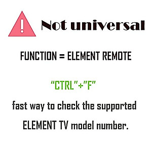 Replacement TV Remote Control for Element tv ELEFW247 ELEFW328 ELEFW248 ELEFW195 ELEFW505 ELEFW504 ELEFT506 ELEFT326 ELEFT407 ELEFW581 ELEFT222 ELEFT426 with GP Alkaline 2 pcs Batteries