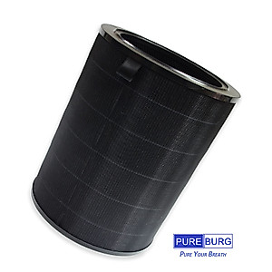 PUREBURG Replacement True HEPA Filter Compatible with Smartmi Air Purifier Large room,Model Number : KQJHQ01ZM,H13 4-Stage Filtration Activated Carbon 2-IN-1