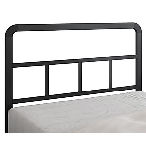 Riwanca 14 Inch Twin Size Bed Frames with Headboard, Heavy Duty Metal Platform Bed Frame Rounded Corners, No Box Spring Needed Mattress Foundation, Noise Free, Black
