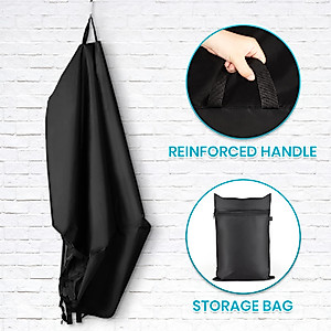 Velway Square Gas Fire Pit Cover - Outdoor Heavy Duty Patio Fire Pit Cover Fits for 28-34 Inch Waterproof Windproof Full Coverage Dustproof Anti UV&Tear Resistant, 34"x34"x16", Black