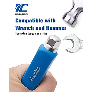 ROTATION 12PCS Magnetic Go-Thru Screwdriver Set, 6 Phillips and 6 Flat Head Tips Screwdriver for Fastening, Chiseling and Loosening Seized Screws, Multi-purpose Budget Set