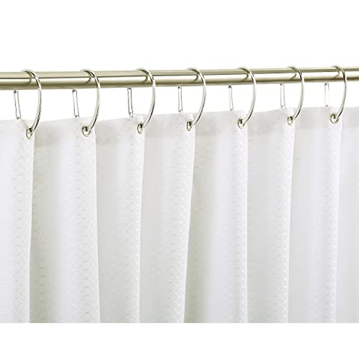 Nickel Shower Curtain Rings, Rustproof Shower Curtain Hooks for Bathroom, ZESLMG Decorative Shower Hooks Rings for Shower Curtain Rod Hangers, Set of 12 D-Shaped Design