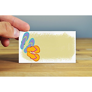 Stonehouse Collection | Flip Flops at the Beach Table Tent Place Card | Oceanside Name Card Holder | Great for Seaside Wedding Party Dinner Event | 25 Count (Flipflops at the Beach)