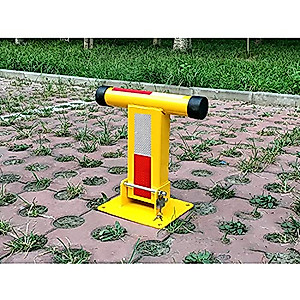 Heavy Duty Foldable Parking Space Lock 37.7Cm Steel Parking Barrier Safety Barrier Double Lock Manual Parking Blocker Durable with Screws & Padlock