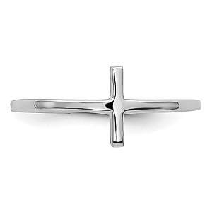 IceCarats 925 Sterling Silver Sideways Holy Cross Ring Christian Religious Band Size 7