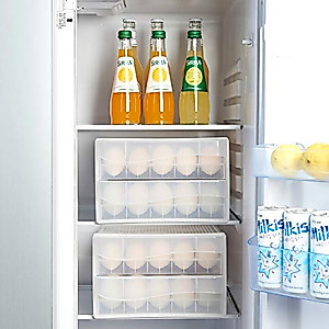 Hershuing Large Capacity Egg Holder for Refrigerator, Household Egg Fresh Storage Box for Fridge, Multi-Layer Chicken Egg Storage Container (Clear, 2-Layer 60 Grid Egg Drawer)
