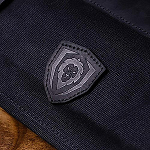 Dalstrong Nomad Knife Roll - 12oz Heavy Duty Canvas & Top Grain Leather Roll Bag - 13 Slots - Interior and Rear Zippered Pockets - Blade Travel Storage/Case - Nightmaster (Black)