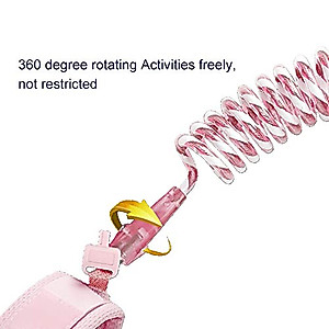 Anti Lost Wrist Link Kids Leash Child Safety Wristband Toddler Harness Leash with Lock (Pink) (Reflective Pink)