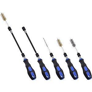 NEIKO 00325A Wire Brush Drill Attachments with 1/4-Inch Hex Shank, SAE and MM Brushes Assortment, Mountable on Power Drill or Die Grinder, 38-Piece Set