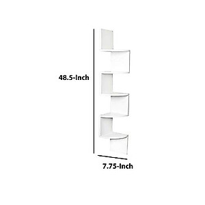 Danya B. XF11035W Large Decorative 5-Tier Corner Floating Wall Mount Display Shelving Unit - White