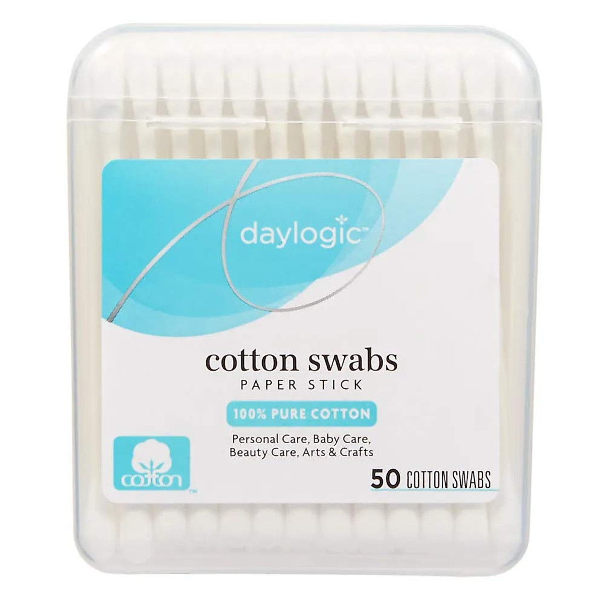 Daylogic Cotton Swabs, Paper Stick - 50 ct
