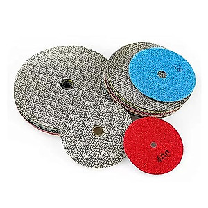 Polishing Pad 6 Inch 150mm Electroplated Diamond Grinding Disc Marble Tile Rock Plate Glass Edge Stone Grinding Chamfer Abrasive Polishing Pad Polish Pad Kit (Color : 100, Size : 6 inch 150mm)