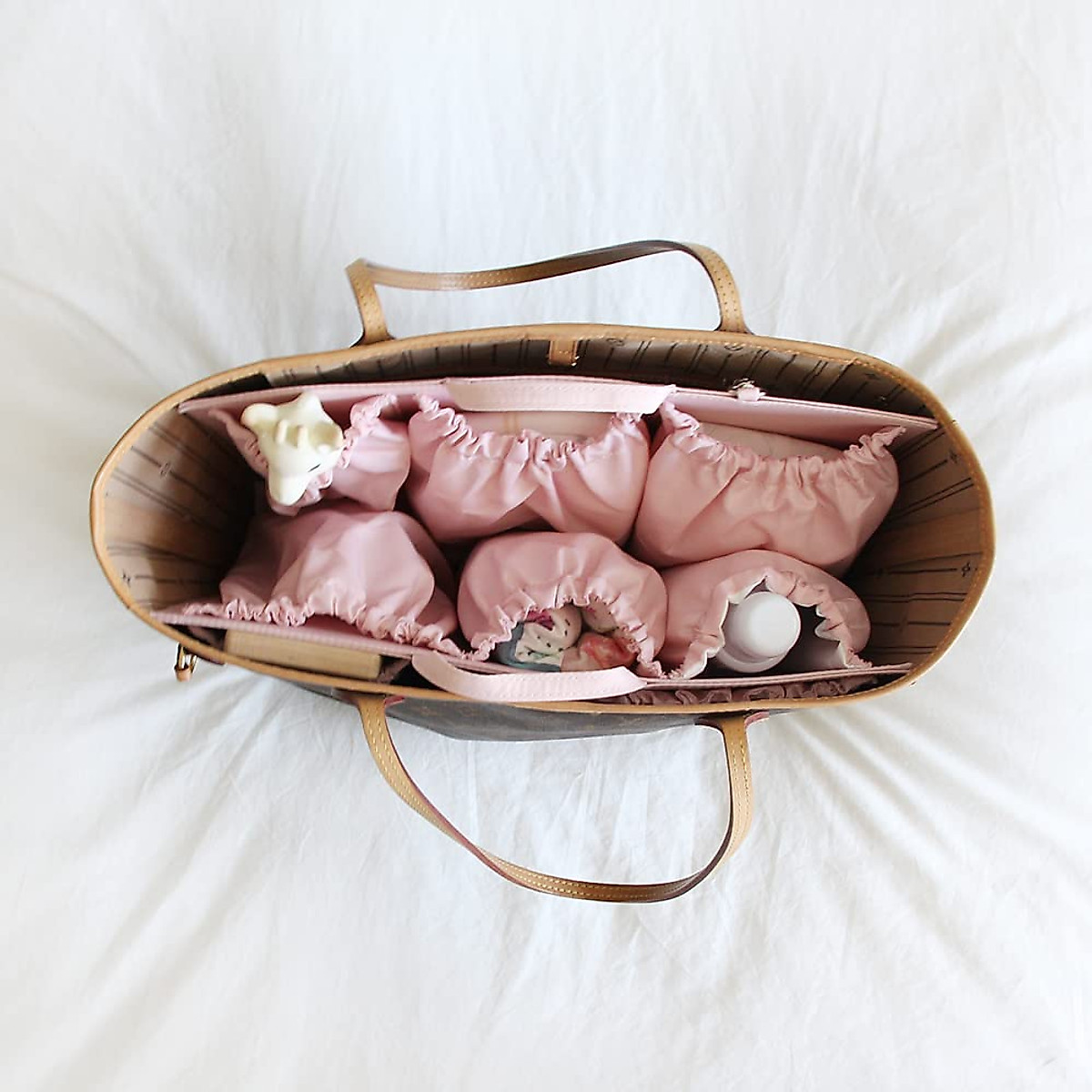 ToteSavvy Original 11-Pocket Diaper Bag Organizer Insert 14" x 10" (Original, Blush)