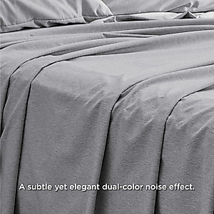 Bedsure King Size Sheets Set Grey, Soft 4 Pieces King Sheets, Cooling Sheets for King Size Bed, Luxury Cationic Dyed Bed Sheets, Deep Pockets & Easy-Fit, Breathable & Wrinkle Free