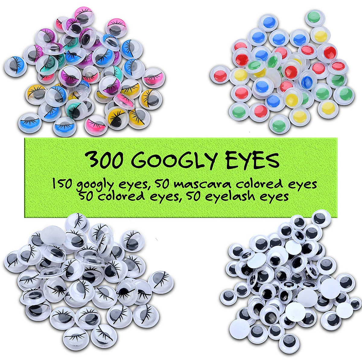 EPIQUEONE 750-Piece Arts & Crafts Supply Set | Includes 150 Multicolor Pipe Cleaners, 300 Pom Poms & 300 Googly Eyes | Ideal for Use at Home & School for DIY Art & Craft Projects, Decoration & More