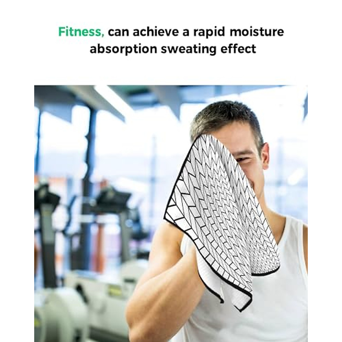 Golf Towel Black Stripe Line Chevron White,Waffle Pattern Microfiber Club Cleaner Golf Towels with Carabiner Clip for Women Men Dad,Minimalist Abstract Geometric Art Golf Towel for Golf Bags,24x16in