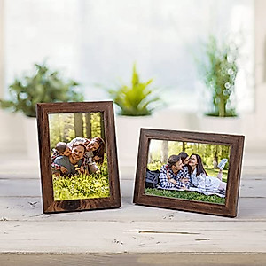 Giftgarden 4x6 Picture Frame Brown Set of 12, Multi Rustic Walnut Wood-Color 4 by 6 Photo Frames Bulk for Wall or Tabletop Display