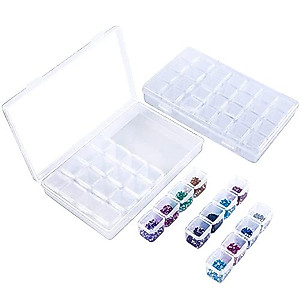 280 Slots 10PCS Diamond Painting Accessories Storage Containers, 5D Diamond Embroidery Accessories Storage Containers, 28 Grids Plastic Bead Storage Case Containers for Nail Diamonds Rhinestone