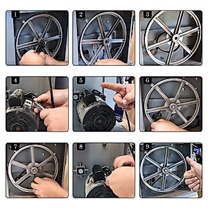 Bandsaw Drive Belt 1-JL22020003 Compatible with Sears Craftsman 10" Band Saw 1/3 HP Motor 119.214000 124.214000 351.214000-2 Pack