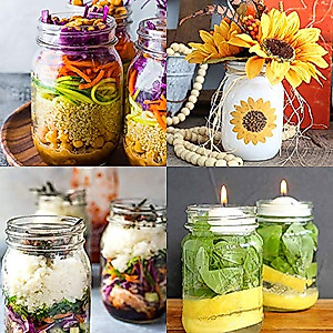 KAMOTA Mason Jars 18 oz With Regular Lids and Bands, Ideal for Jam, Honey, Wedding Favors, Shower Favors, Baby Foods, DIY Spice Jars, 12 PACK, 20 Whiteboard Labels Included