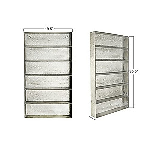 Creative Co-Op Distressed Grey Metal 6 Tier Wall Shelf