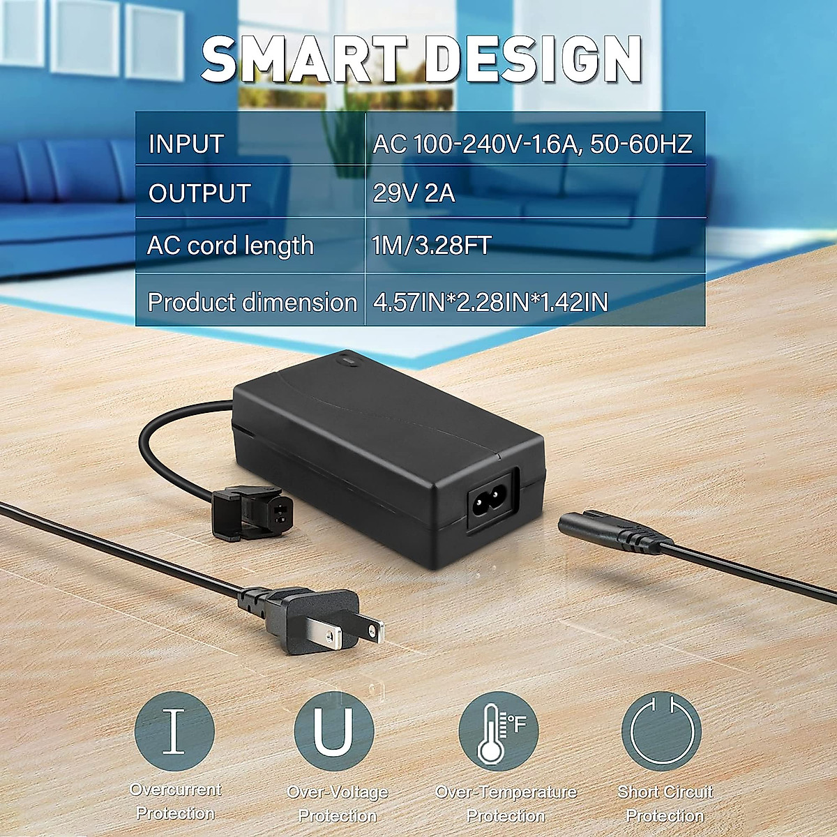 HISPD 2-Prong 29V AC DC Adapter Charger Compatible with Southern Motion FS2900-2000 Recliner Lift Chair Switching Transformer Power Supply Cord Mains PSU AC110-240V