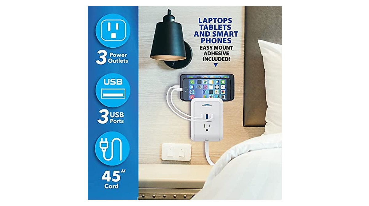 Bell + Howell Power Pro Outlet Extender, Wall Outlet Plug Extender, 4 ...