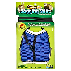 Ware Manufacturing Nylon Walk-N-Vest Pet Harness and Leash for Small Pets, Large - Colors May Vary