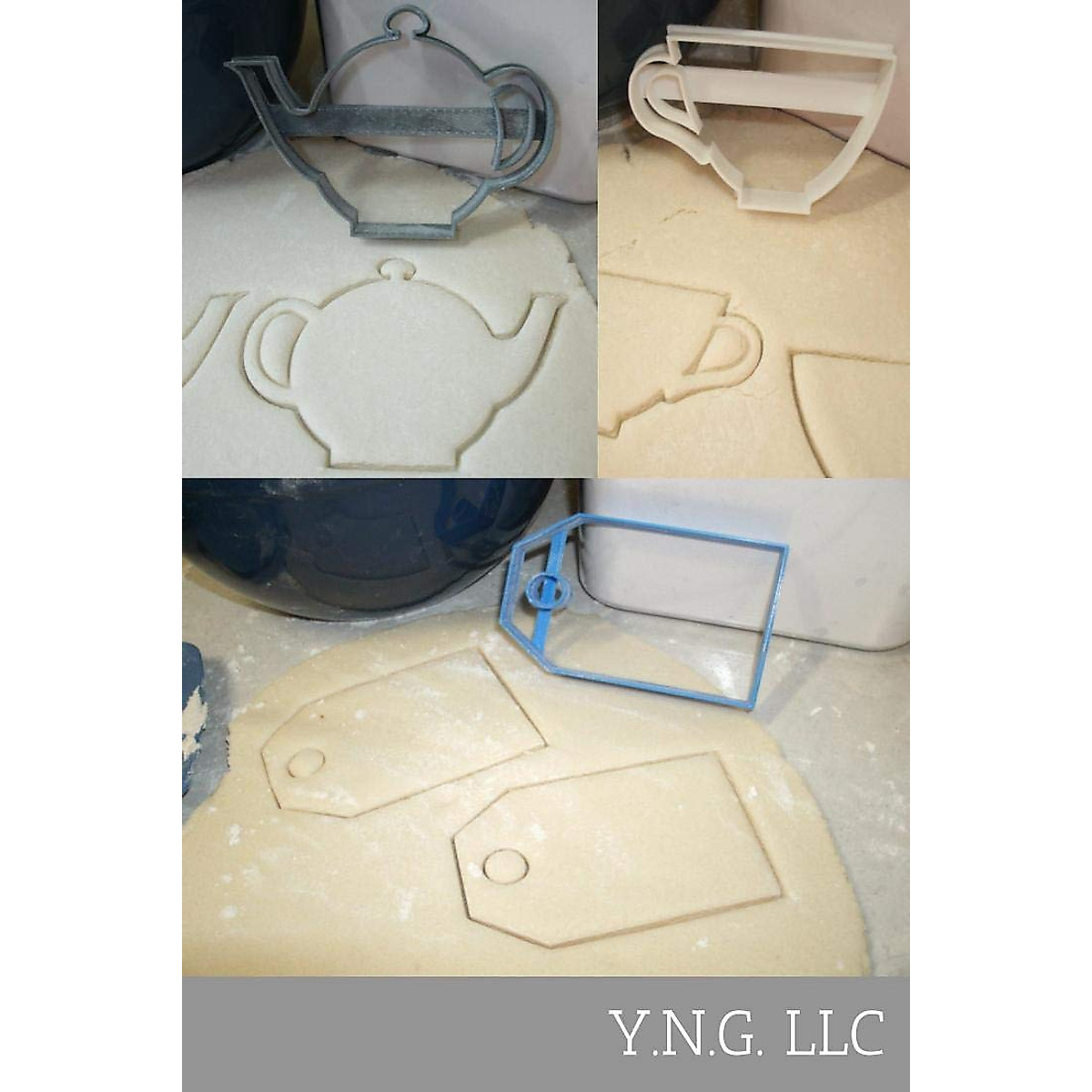 TEA TIME CUP POT HANGING NAME TAG BEVERAGE SET OF 3 COOKIE CUTTER USA MADE PR1178