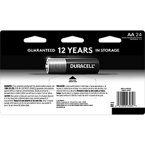 Duracell Coppertop AA Batteries with Power Boost Ingredients, 24 Count Pack Double A Battery with Long-lasting Power, Alkaline AA Battery for Household and Office Devices
