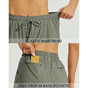 Willit Women's 5" Hiking Shorts Golf Athletic Outdoor Shorts Quick Dry Workout Summer Water Shorts with Pockets Sage Green XL