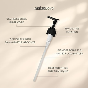 MaisoNovo Soap Pump Replacement - 2X Black Plastic Pumps - Pump Dispenser - Soap Dispenser Pump Replacement - Stainless Steel Soap Pump - Pump for Soap Dispenser
