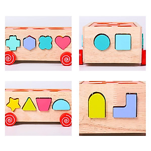 kidus Wooden Shape Sorter Toys for Toddlers 1-3 Years Old, Montessori Early Learning Toy Set for Toddlers, Fine Motor Skills, Eyes Hands Cooperation Great Gift for Preschool Baby Girls & Boys