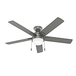 Hunter Fan Company 51467 Zeal Ceiling Fan, 52, Matte Silver