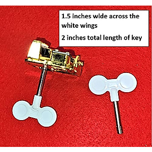 Two Child Safety Butterfly Winding Keys for a Music Box, Large White Key for Musical Movement - - Easy Wind Key - - 2 Extra Long Keys - - Mouse Ears - - Key for Music Box - - Music Box Key