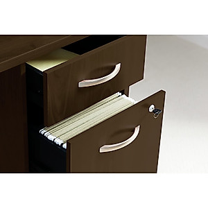 Bush Business Furniture Series C 66W x 30D Office Desk with Mobile File Cabinet in Mocha Cherry