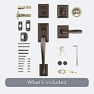 Baldwin Torrey Pines, Front Entry Handleset with Interior Lever, Featuring SmartKey Deadbolt Re-Key Technology and Microban Protection, in Venetian Bronze