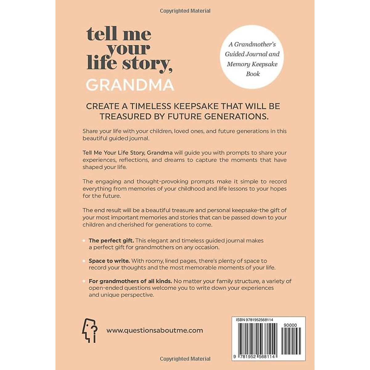 Tell Me Your Life Story, Grandma: A Grandmother’s Guided Journal and Memory Keepsake Book (Tell Me Your Life Story® Series Books)