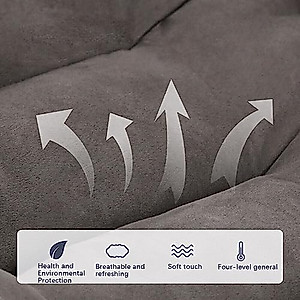 Lazy Chair Modern Aluminum Lounge Reclining Armchair Sofa with Ottoman Comfy Reclining Chair for Living Room, Grey