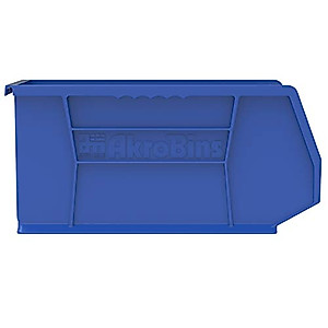 Akro-Mils 30240 AkroBins Plastic Hanging Stackable Storage Organizer Bin, 15-Inch x 8-Inch x 7-Inch, Blue, 12-Pack.