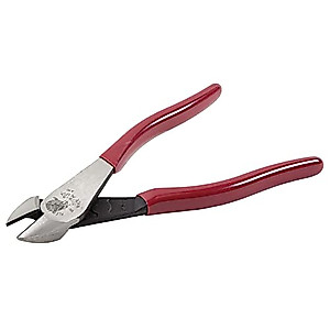 Klein Tools D228-8 Pliers, Made in USA, Diagonal Cutting Pliers with Short Jaw and Beveled Knives, High-Leverage Color-Coded Wire Cutters, 8-Inch