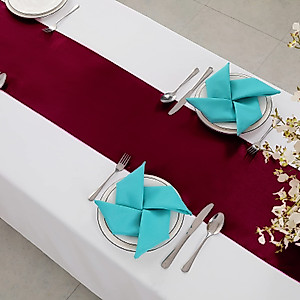 Horbaunal 12 Pack Burgundy Satin Table Runner 12 x 108 Inch, Smooth Table Runners for Wedding Banquets Birthday Party