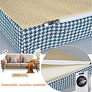 RDMTZD Personalized Bench Cushion, Custom Window Seat Chair Pad Waterproof Outdoor Indoor Furniture, Bay Sofa Renovation Garden Patio Optional Fabric Leather Linen Piping Size (Thickness: 3 inch)