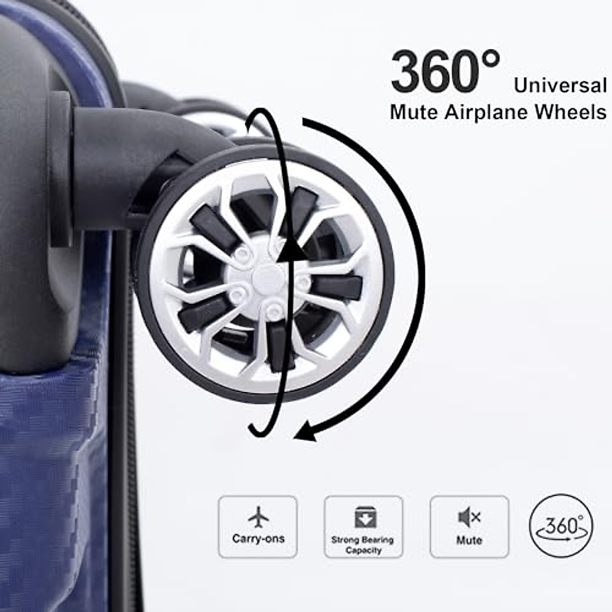 Tripcomp Hardshell Luggage Sets 3 Piece, Lightweight Suitcase Set with Spinner Wheels TSA Lock, Travel Carry-on and Checked Luggage, 3-Piece Set(20/24/28), Dark Bule